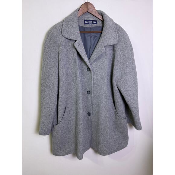 Herman Kay | Jackets & Coats | Vintage Herman Kay Gray Wool Blend Coat ...